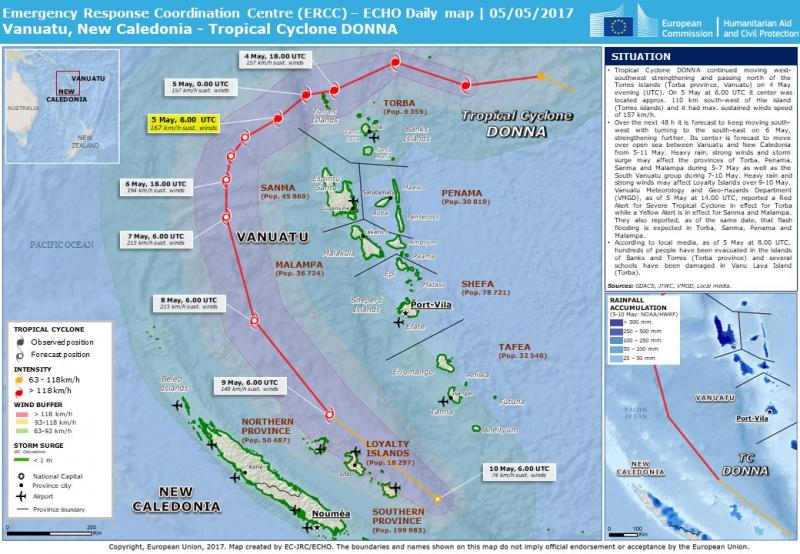 EMERGENCY ALERT: Vanuatu, Cyclone Donna | Emergency Telecommunications ...